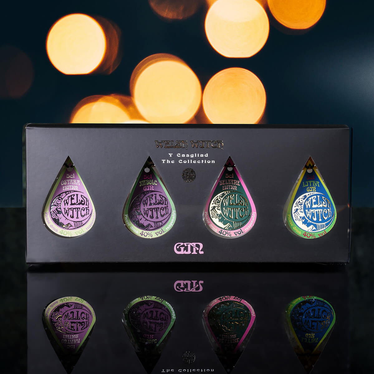 Welsh Witch Gin Miniature Collection - 4 x 5cl Mini Gin Bottle Gift Box ...